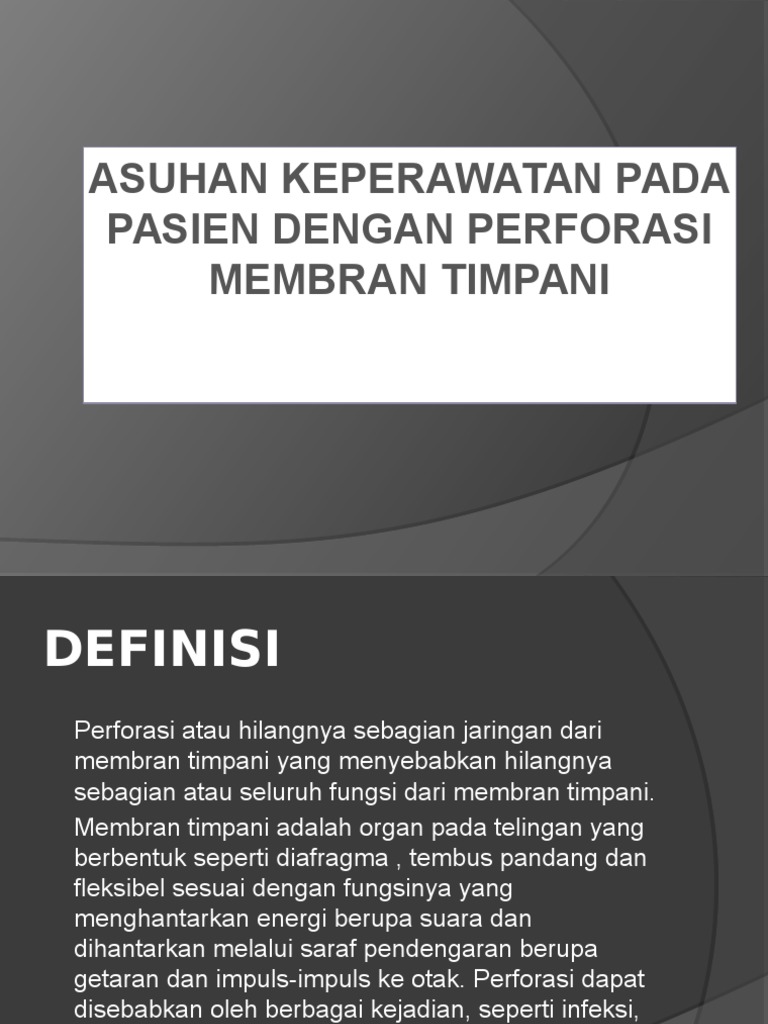 Perforasi Membran Timpani | PDF