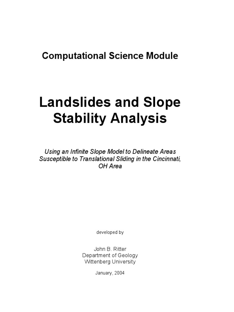 Landslides and Slope Stability Analysis | PDF | Landslide | Sensitivity Analysis