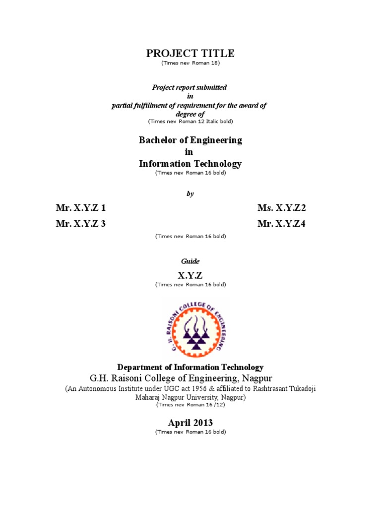 Major Project Report Format New | PDF