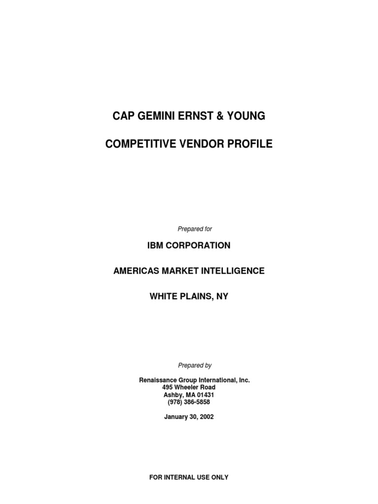Cap Gemini Profile | PDF | Supply Chain | Customer Relationship Management