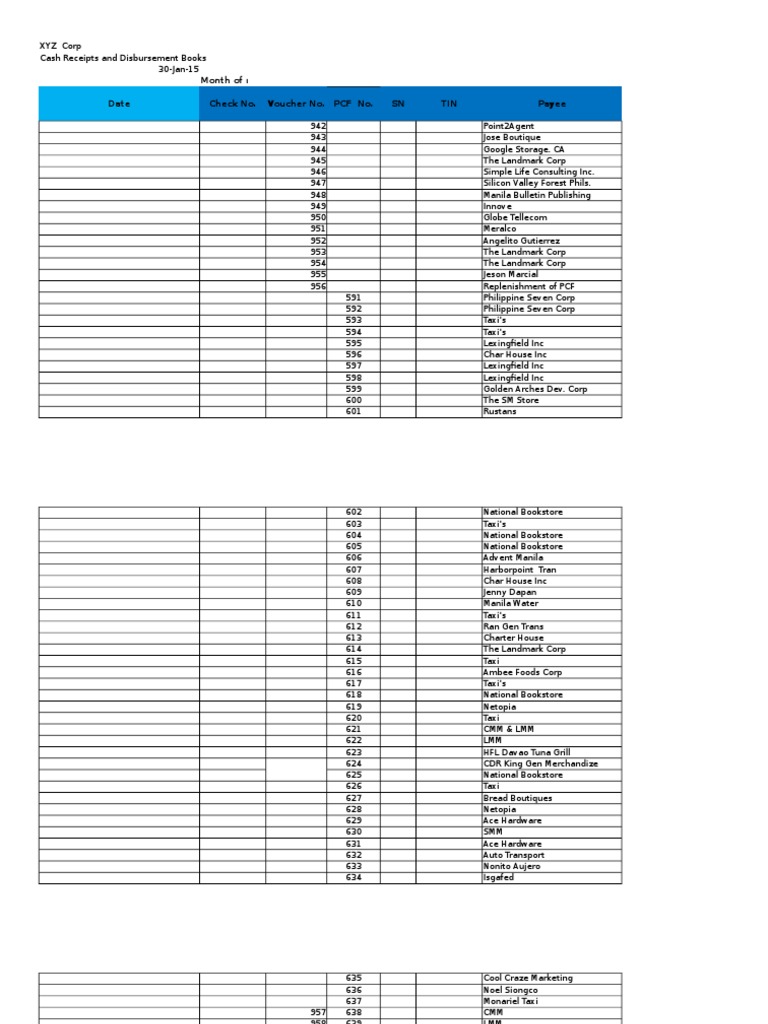 Disbursement Program Sample | PDF | Value Added Tax | Debits And Credits