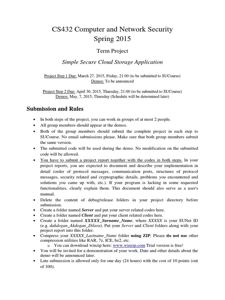CS432 Project Spring15 | PDF | Key (Cryptography) | Public Key Cryptography