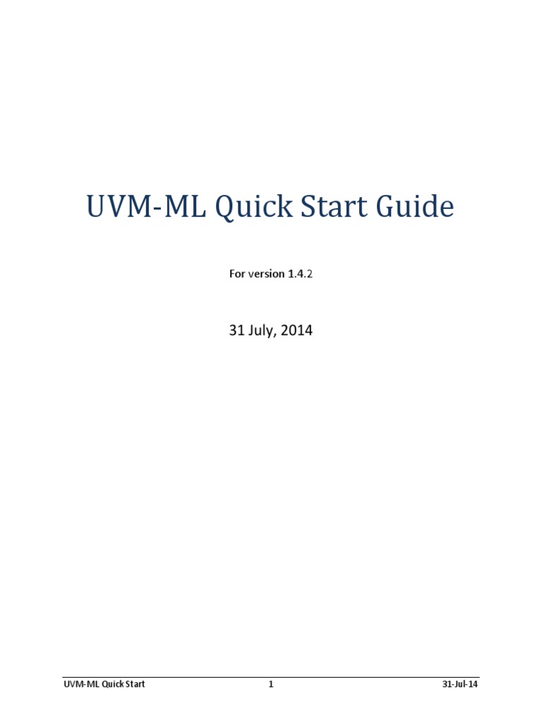 Uvm Ml Quick Start Guide 31 July 2014 Pdf Library Computing Portable Document Format