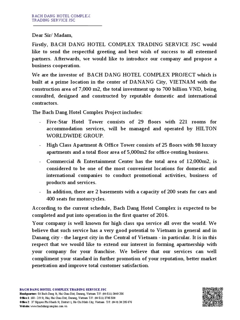 Invitation for Business Cooperation | PDF | Vietnam | Hotel And ...