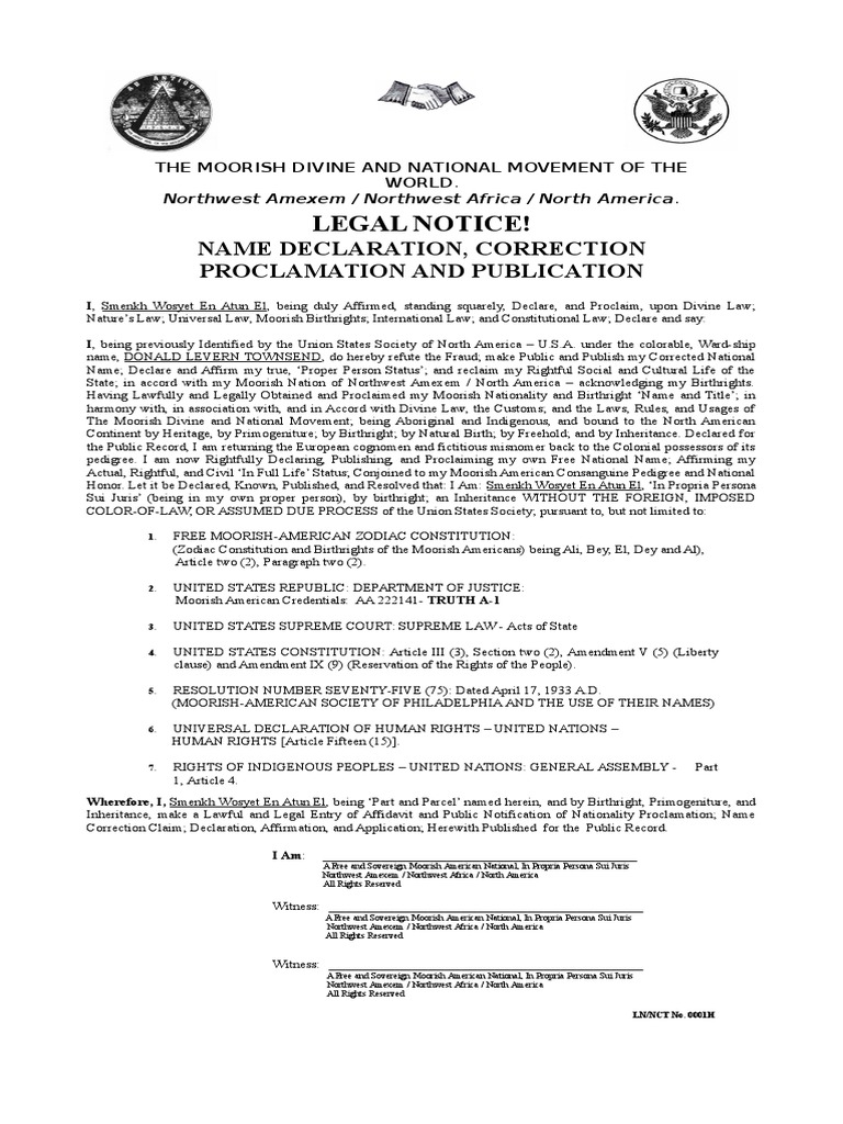 1 - Name Declaration Correction and Publication | PDF | United States ...