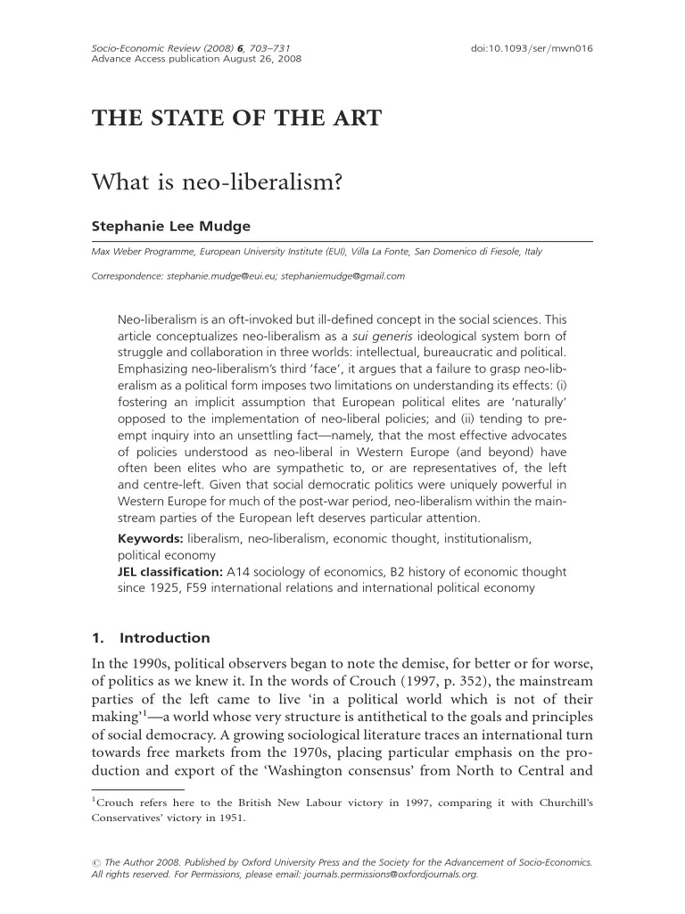 Understanding Neo-Liberalism's Political Face | PDF | Friedrich Hayek ...