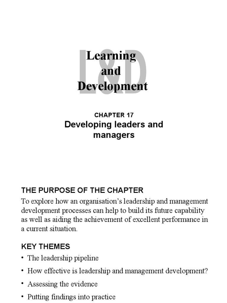 Learning and Development: Developing Leaders and Managers | PDF ...