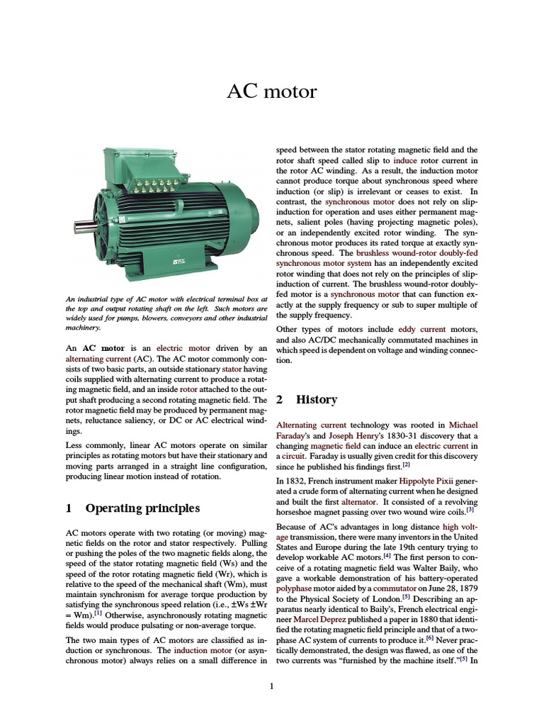 Overview of AC Motor Technology | PDF | Electric Motor | Inductor