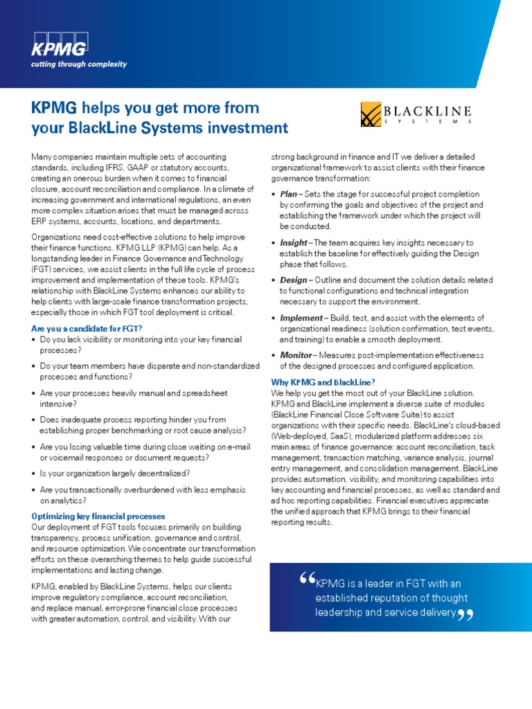 KPMG Blackline Brochure | PDF | Leadership | Governance