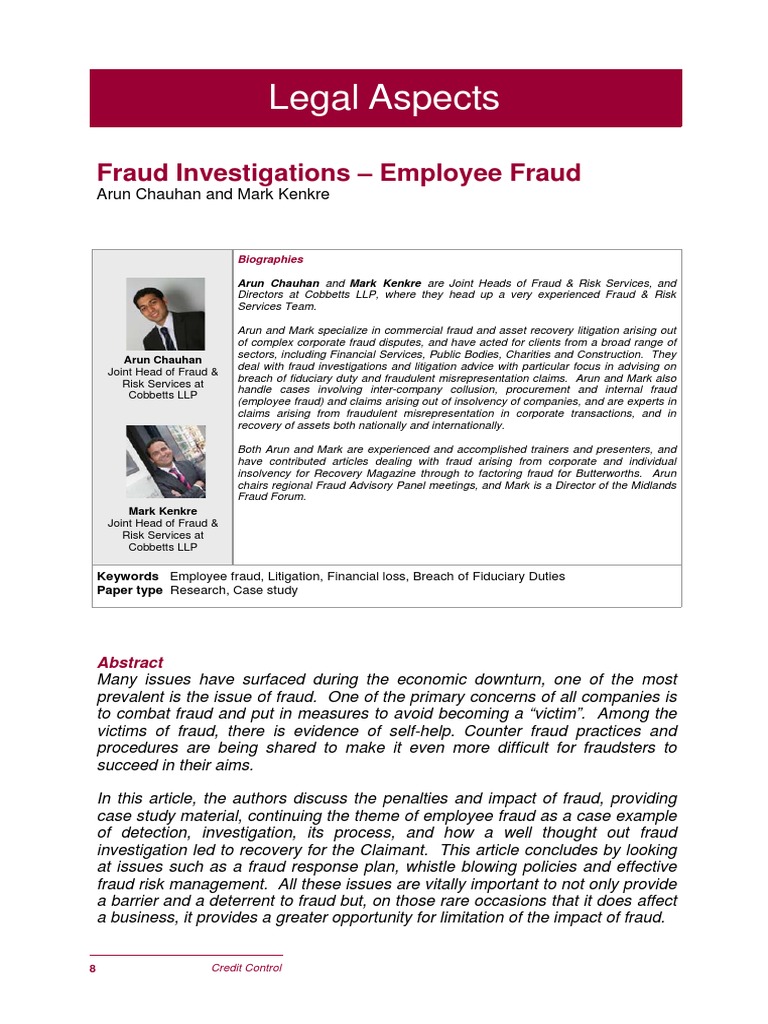 Fraud Investigation | PDF | Fraud | Employment