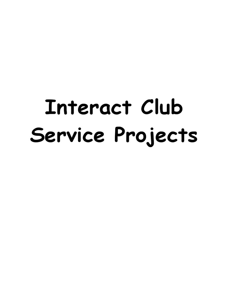 Interact Club Service Projects | PDF | Leisure