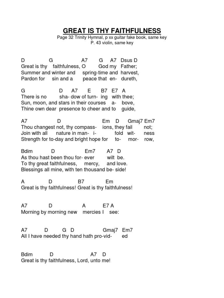 Great Is Thy Faithfulness | PDF