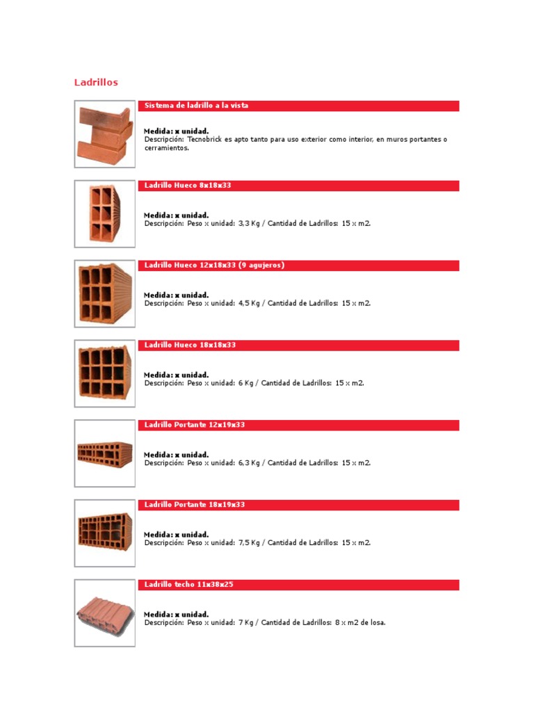 Ladrillos | PDF | Ladrillo | Materiales de construcción