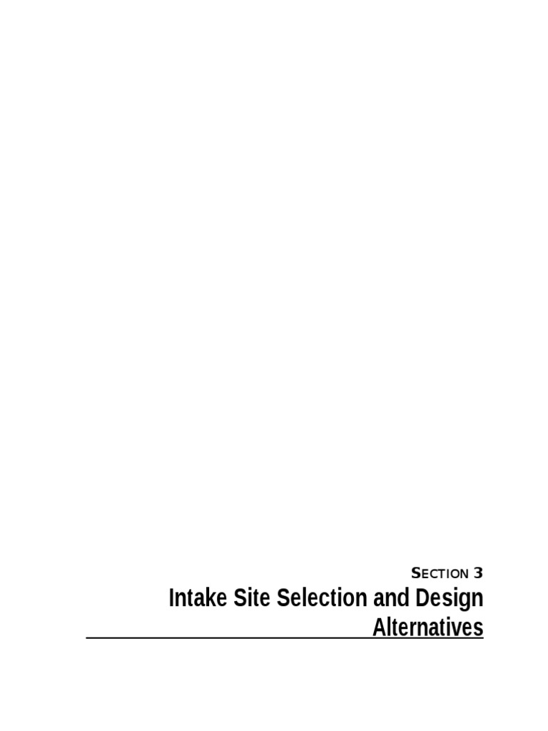 Intake Site Selection and Design | PDF | River | Water Resources