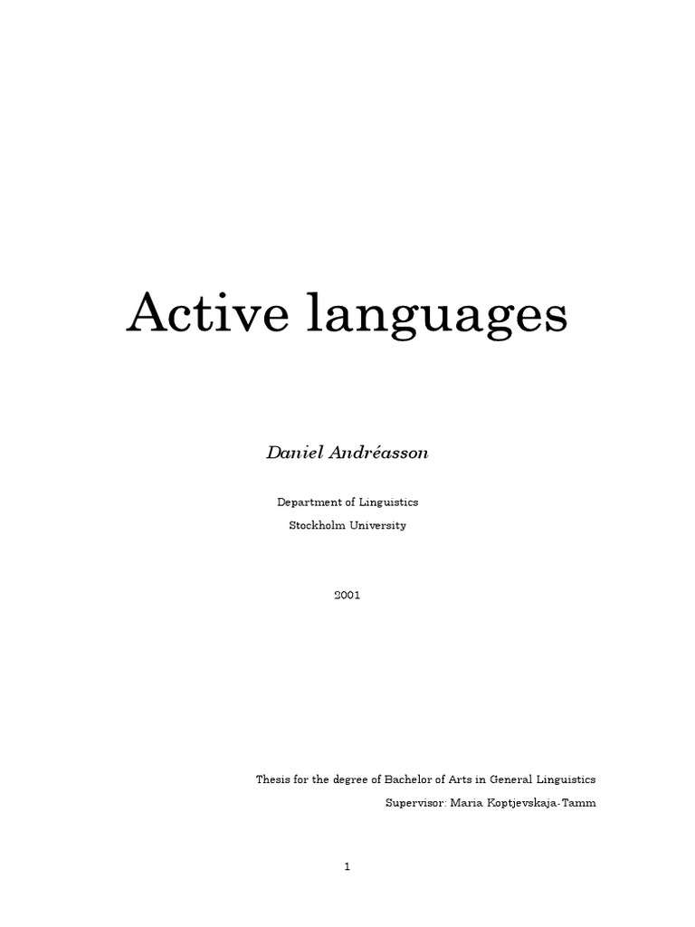 Active Languages | PDF