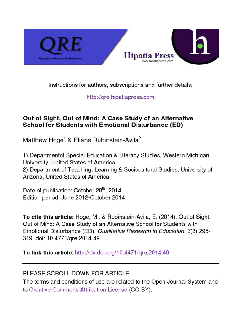 A Case Study - Emotional Disturbance | PDF | Special Education ...