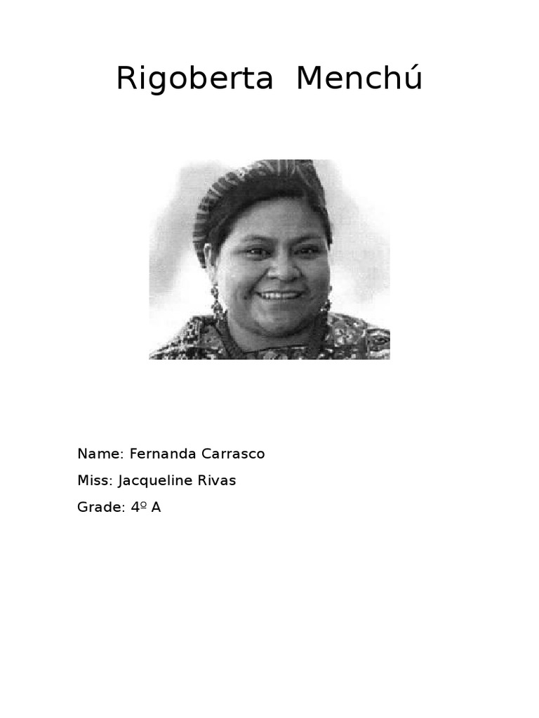 Rigoberta Menchú Oficial | PDF | Latin America | Award And Prize