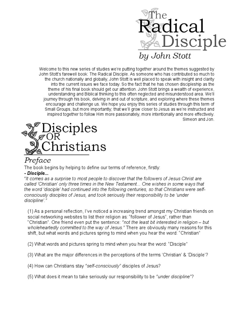 Radical Disciple 1 | PDF | Disciple (Christianity) | Christian