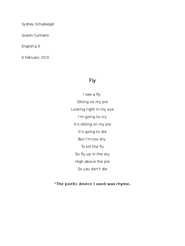A Fly's Dilemma in Rhyme | PDF