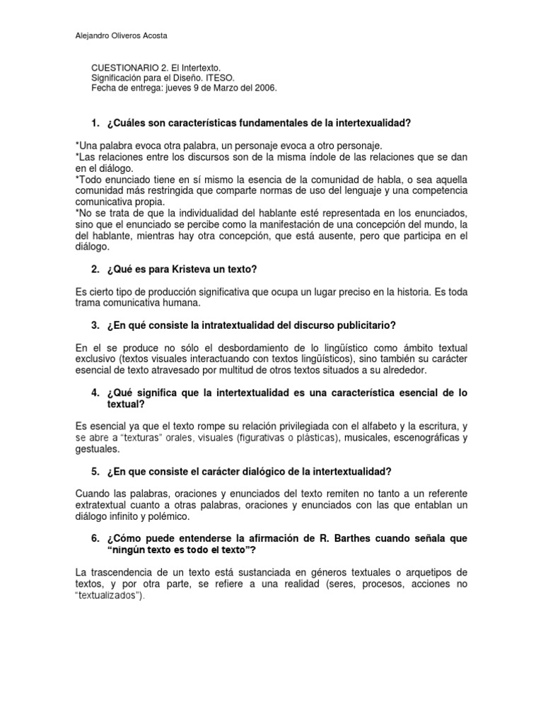 El Intertexto 2006 - Lcc. Alejandro Oliveros Acosta - Iteso | PDF