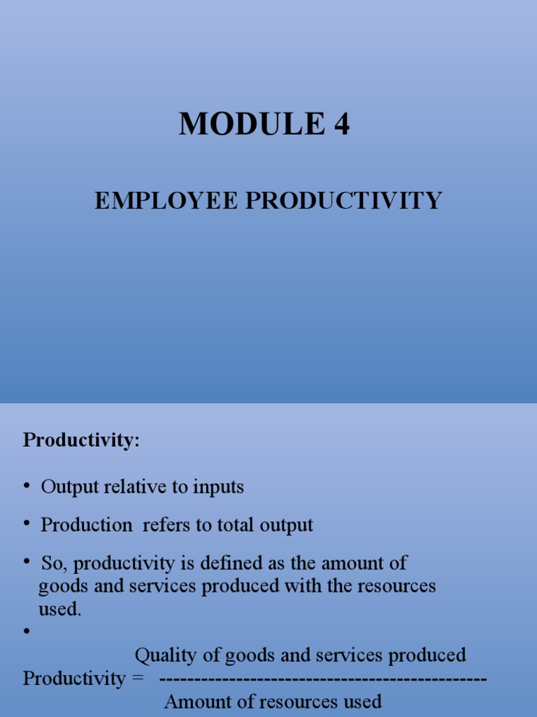 Employee Productivity | PDF | Labour Economics | Employment