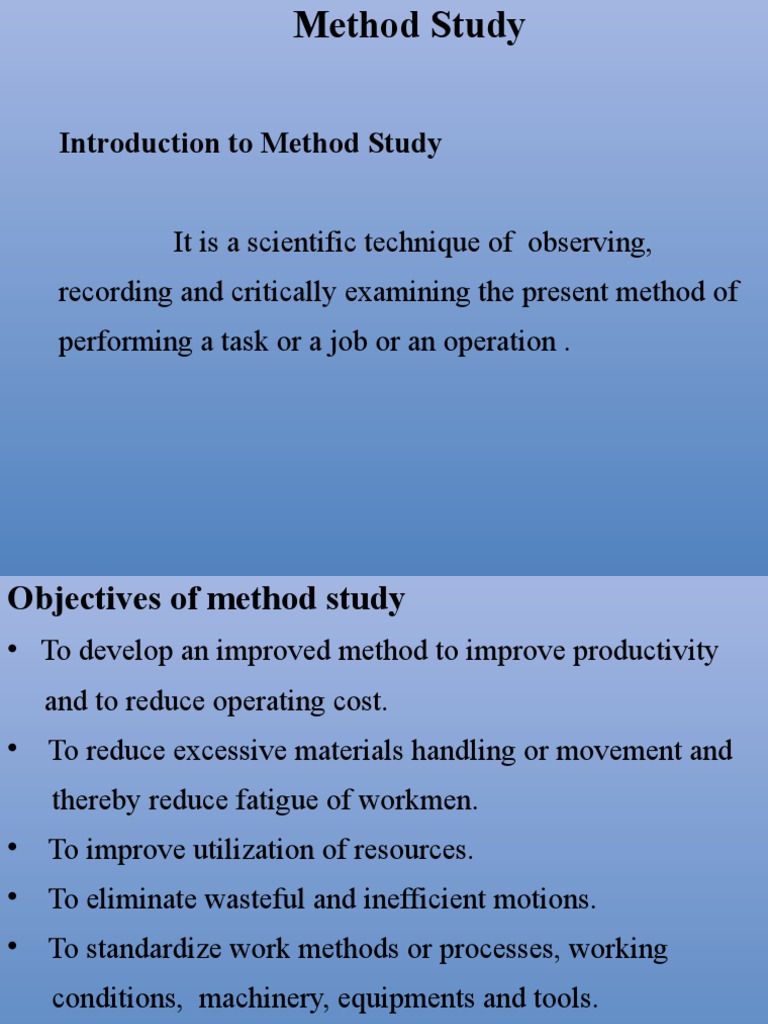 Method Study Pdf Business