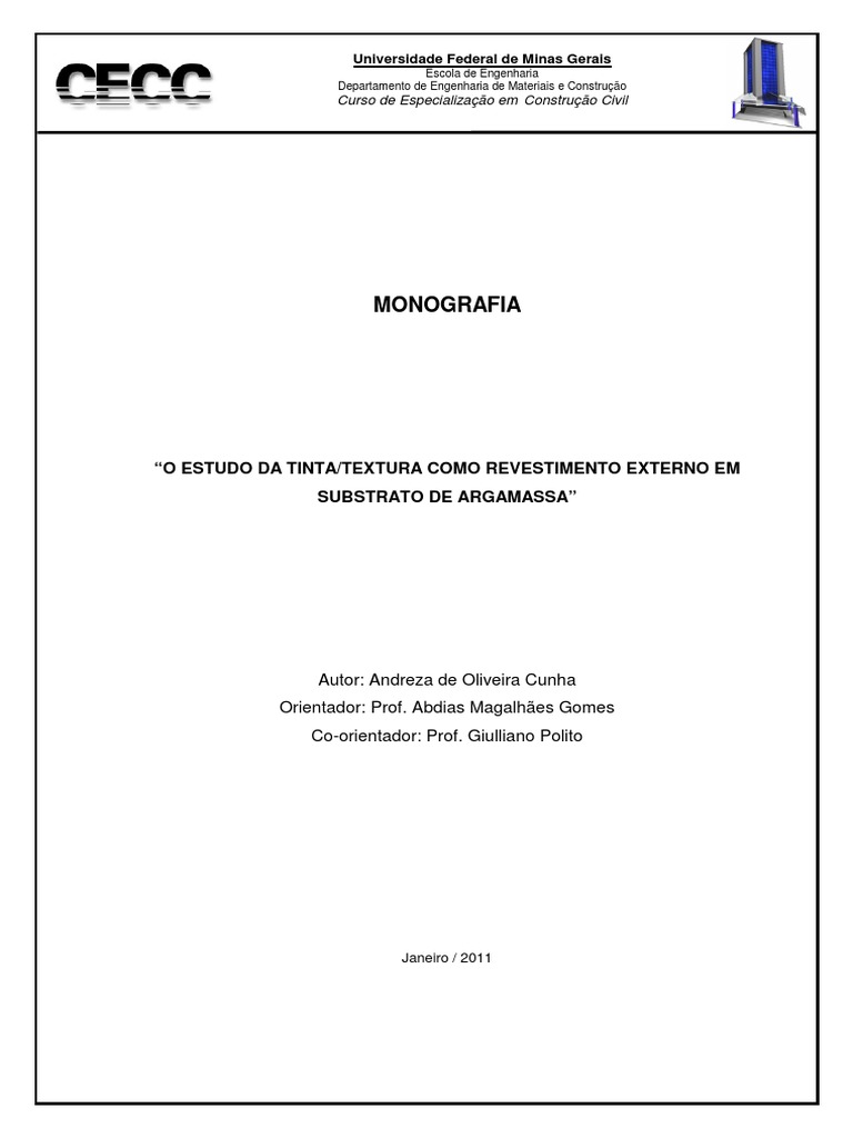 O Estudo Da Tinta Textura Como Revestimento Externo em Substrato de ...