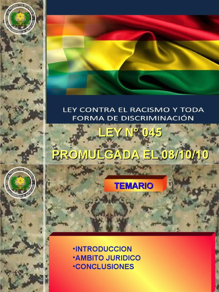 Presentacion Ley 045 | PDF | Racismo | Discriminación y relaciones raciales