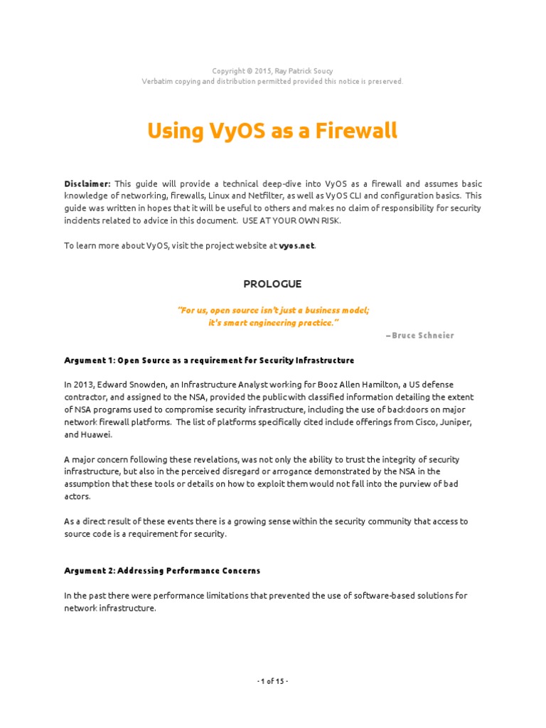 Using VyOS As A Firewall | PDF | Firewall (Computing) | Ip Address