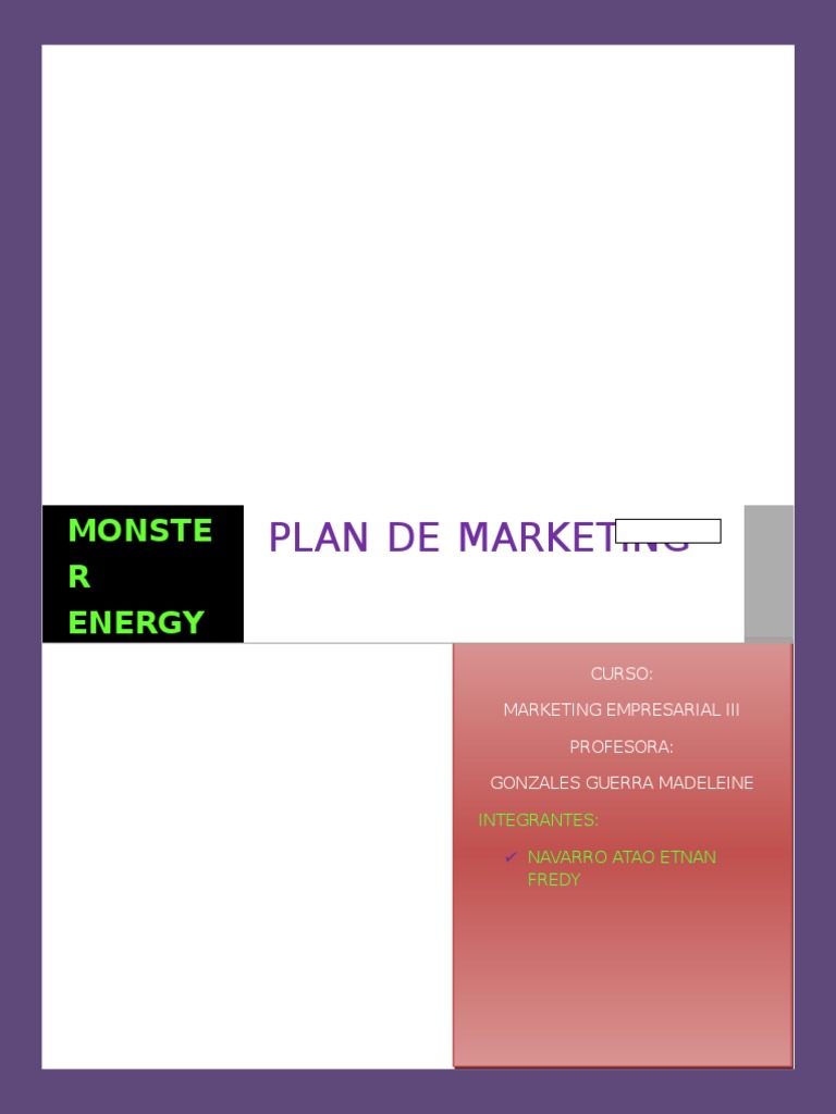Plan de Marketing para Monster Energy | PDF | Marketing | Mercado ...