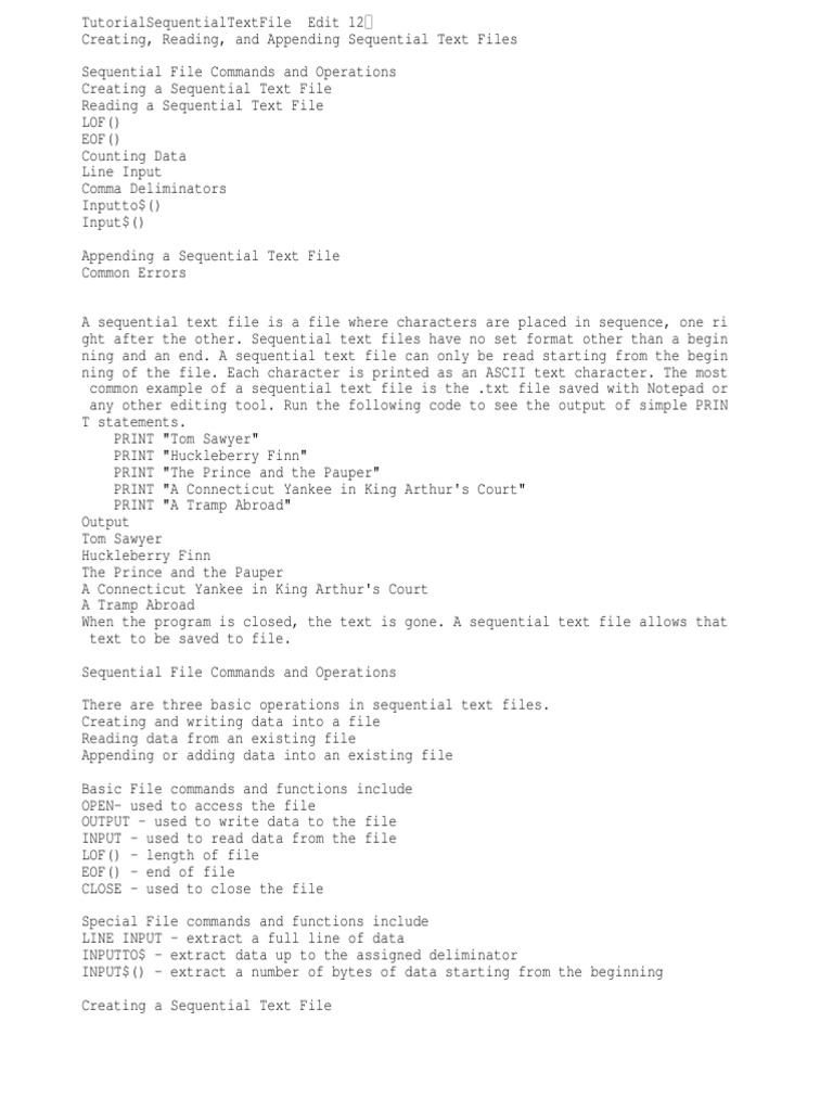 LB - Sequencial Files | PDF | Text File | Computer File