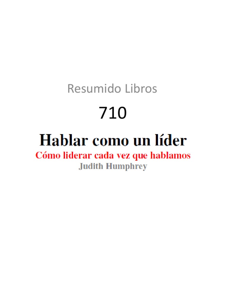 Hablar Como Un Lider | PDF | Liderazgo | Autor