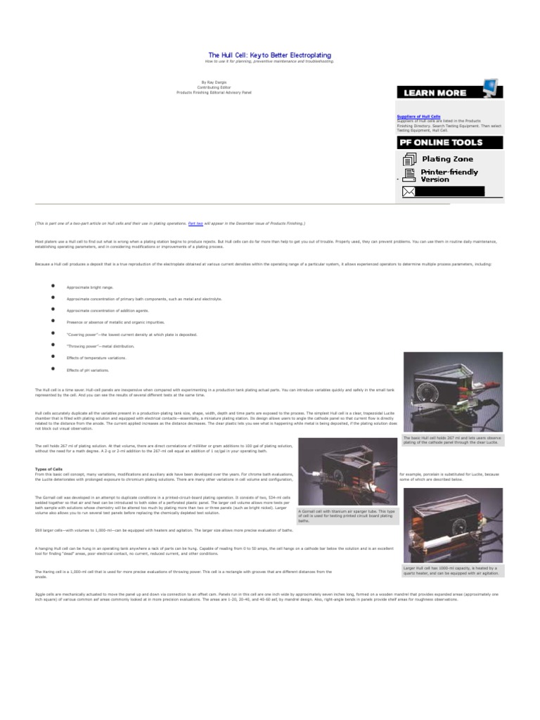 The Hull Cell | PDF | Chemistry | Materials
