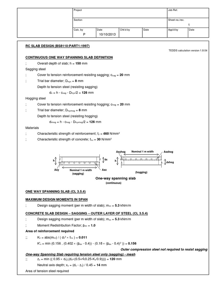 RC Slab Design | PDF | Concrete | Materials