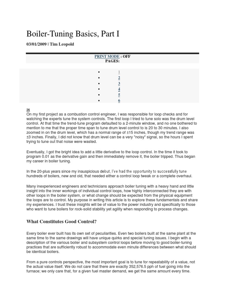 Boiler Tuning Basic | PDF | Boiler | Furnace
