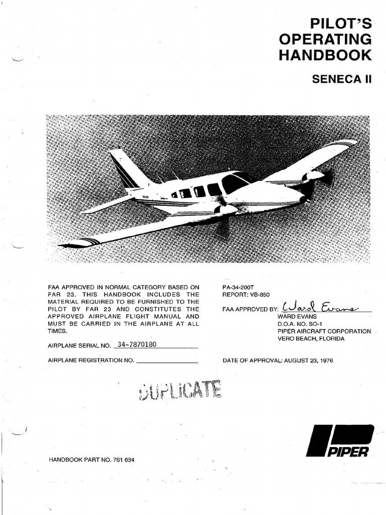 Piper Seneca II POH | PDF