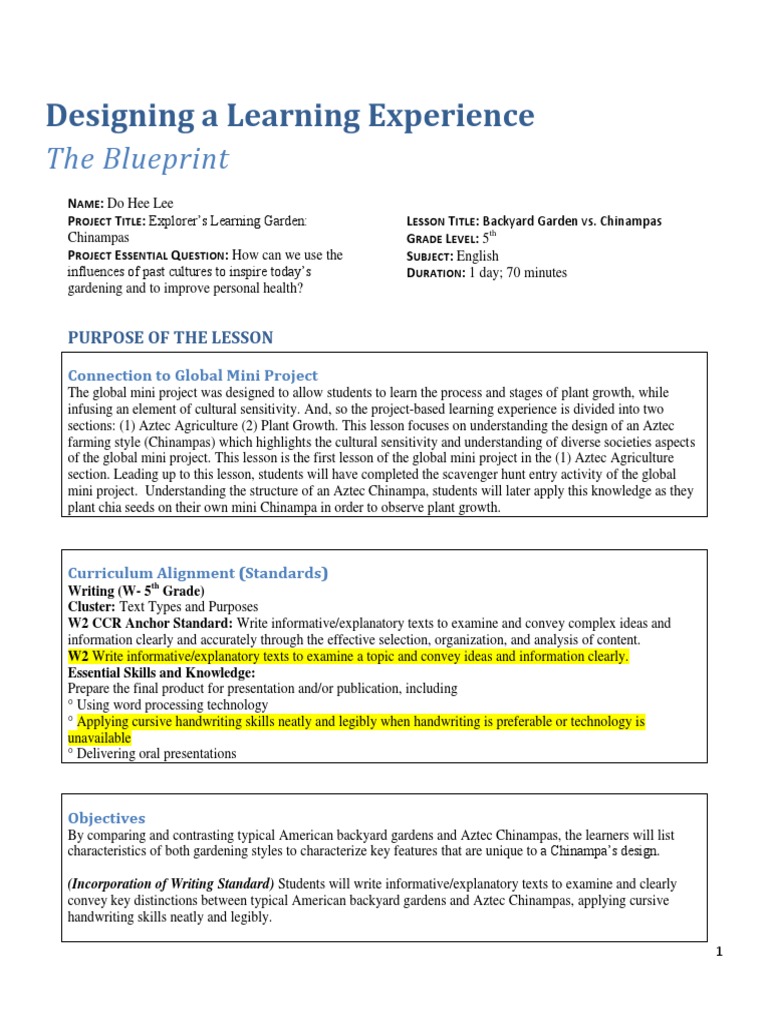 Learning Blueprint Explorers Learning Garden Chinampas | PDF | Aztec ...