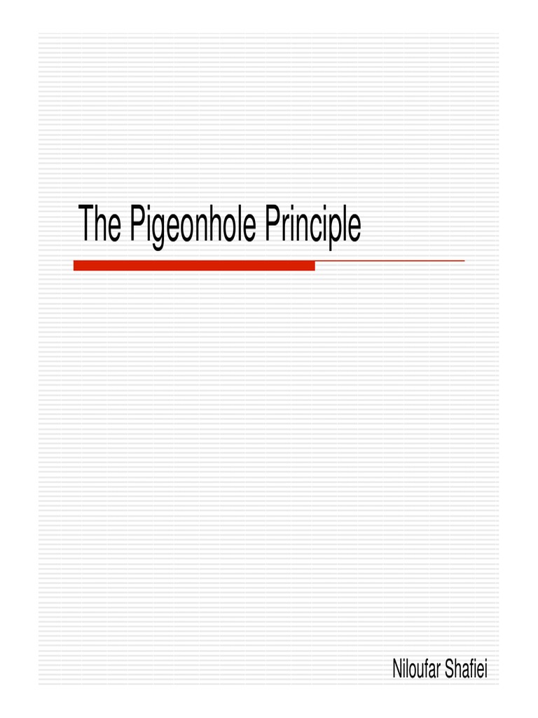 Pigeonhole Principle Explained | PDF | Mathematical Concepts | Teaching ...