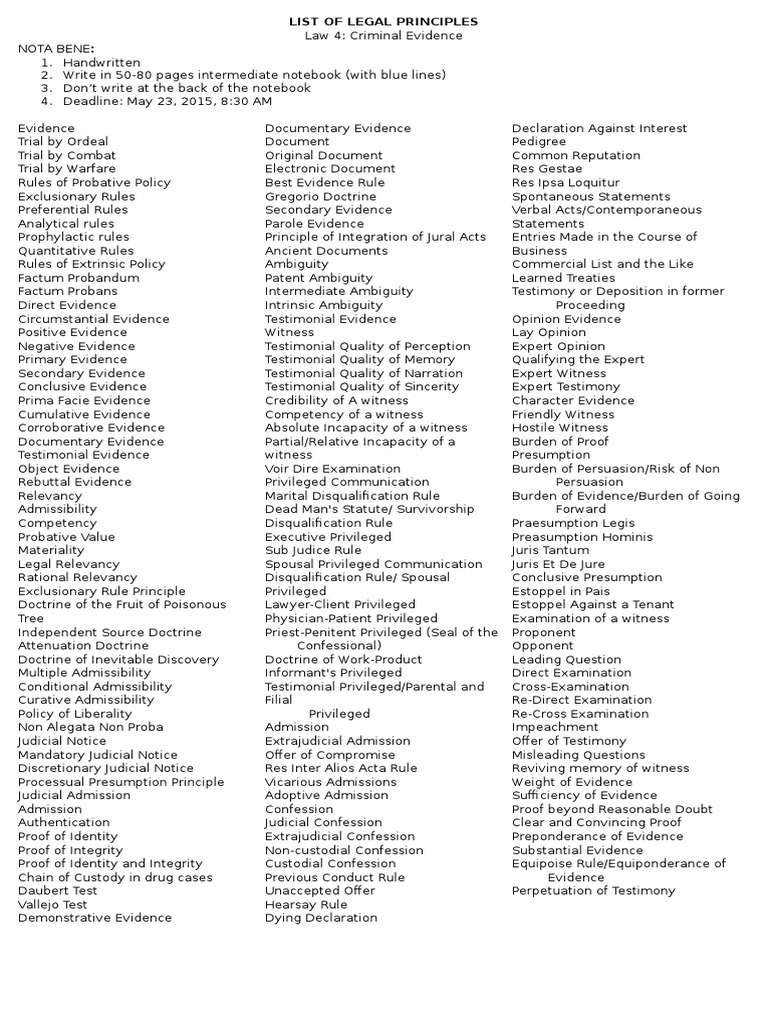 List of Cases | PDF | Evidence | Evidence (Law)