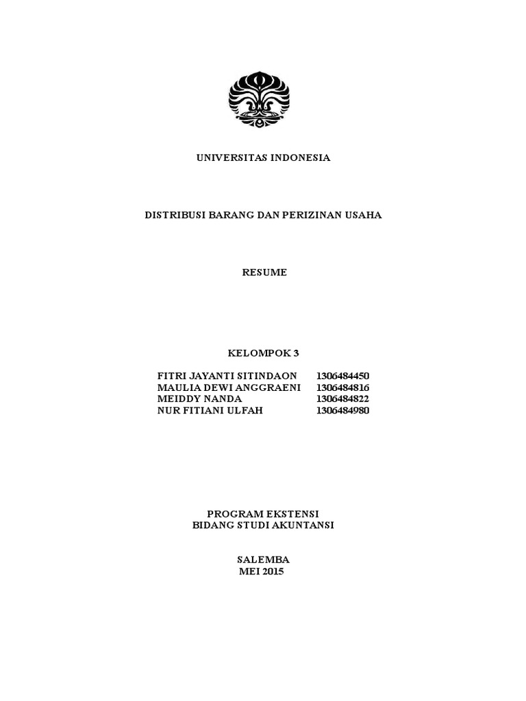 Rangkuman PHB Distribusi Barang & Perizinan Usaha | PDF | Pengelolaan Keuangan & Uang | Hukum