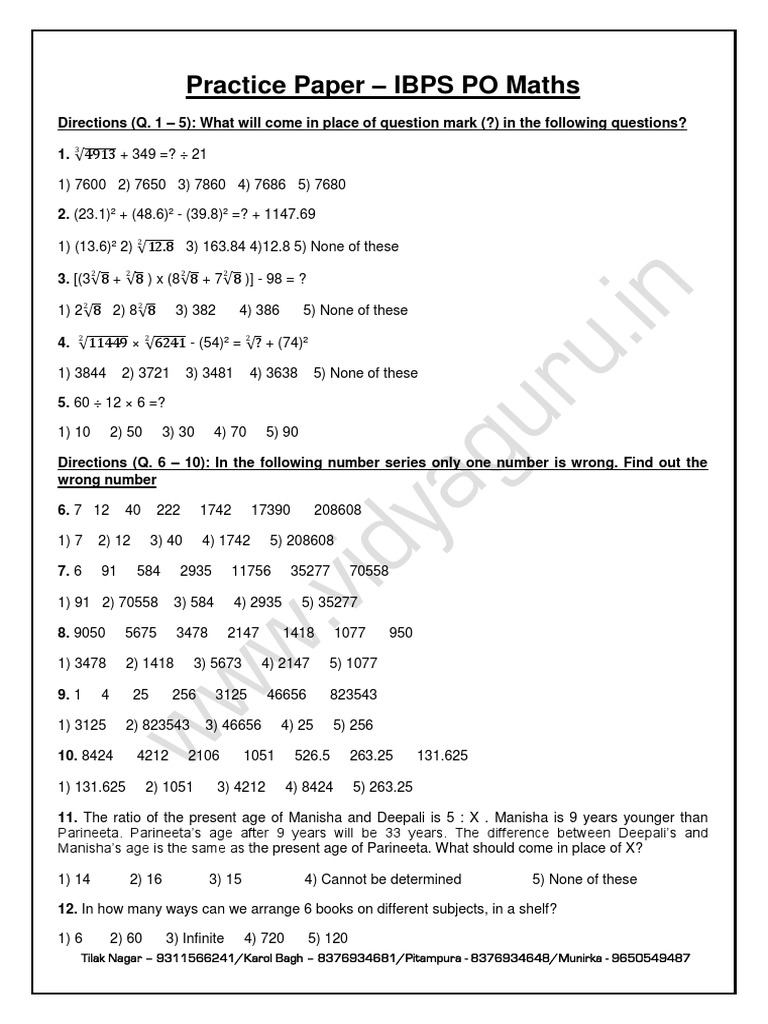 Practice Paper for IBPS PO Maths | Speed | Economies