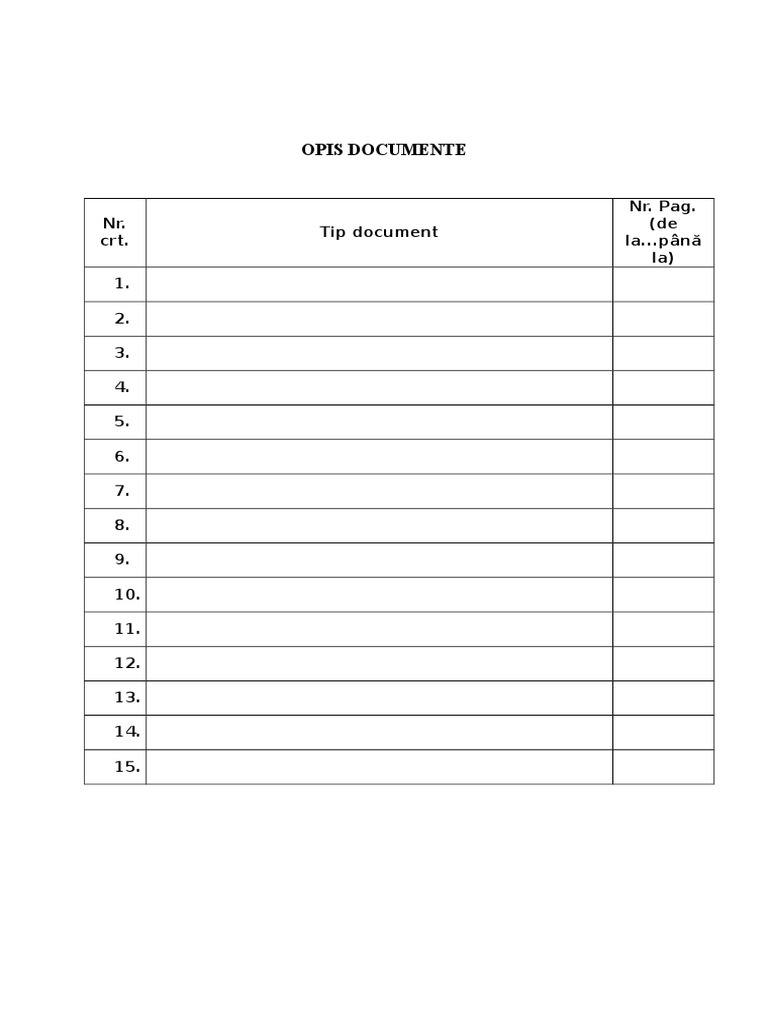 Opis Documente | PDF