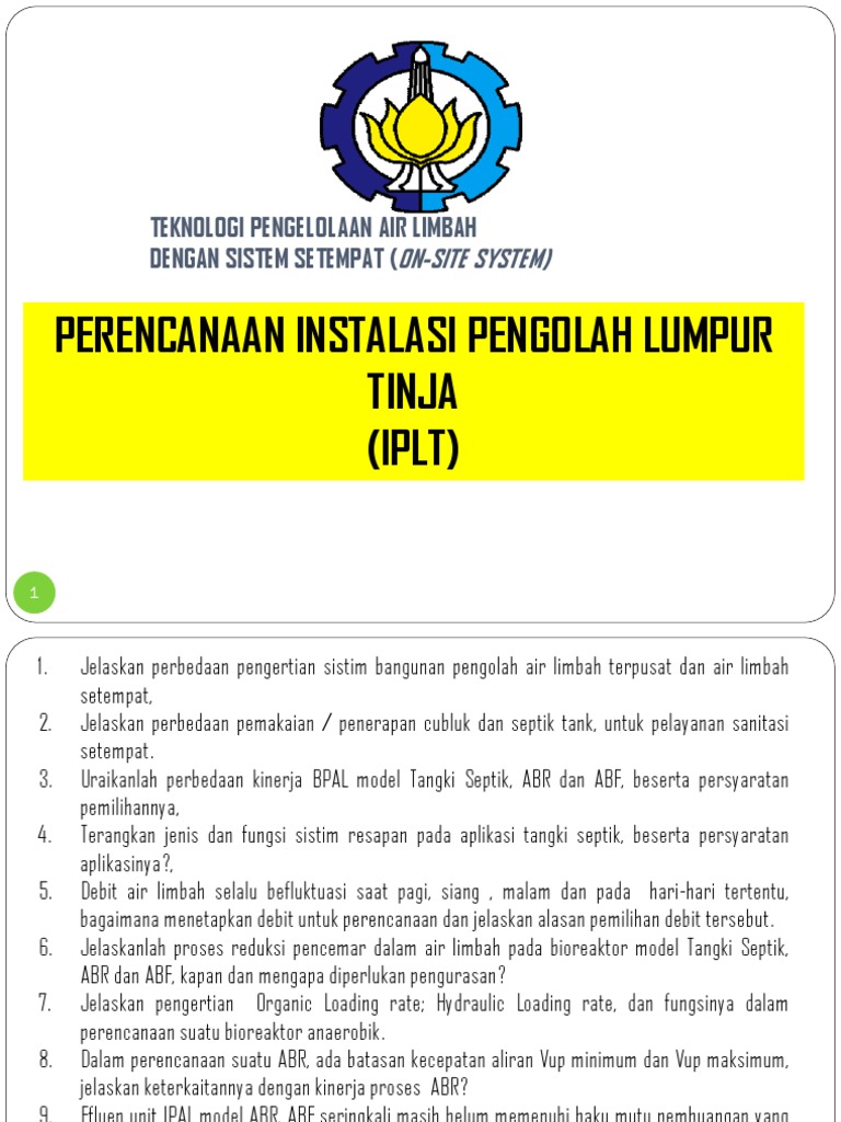 Perencanaan IPLT untuk Limbah Domestik | PDF
