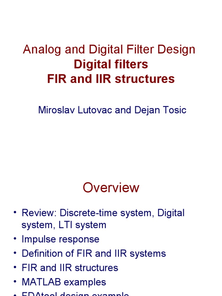 Matlab Filters Signal Processing Information And Communications
