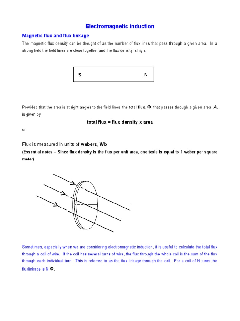 Electromagnetic Induction Notes | PDF | Electromagnetic Induction ...