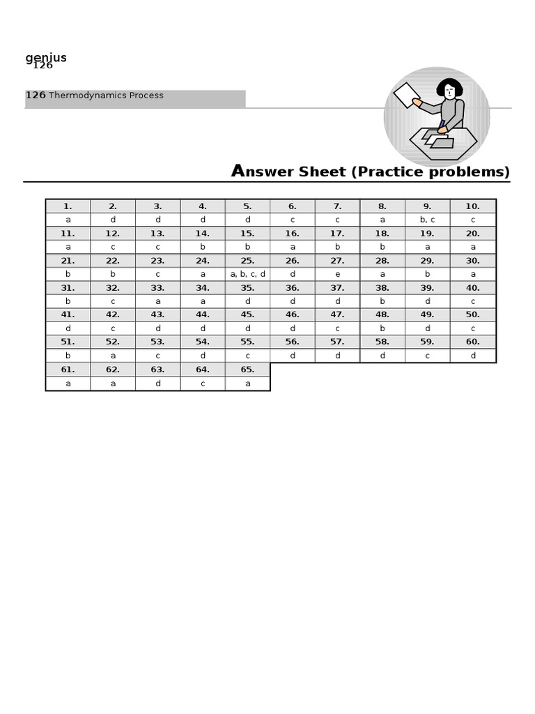 Thermodynamics Practice Problems Answer Key | PDF
