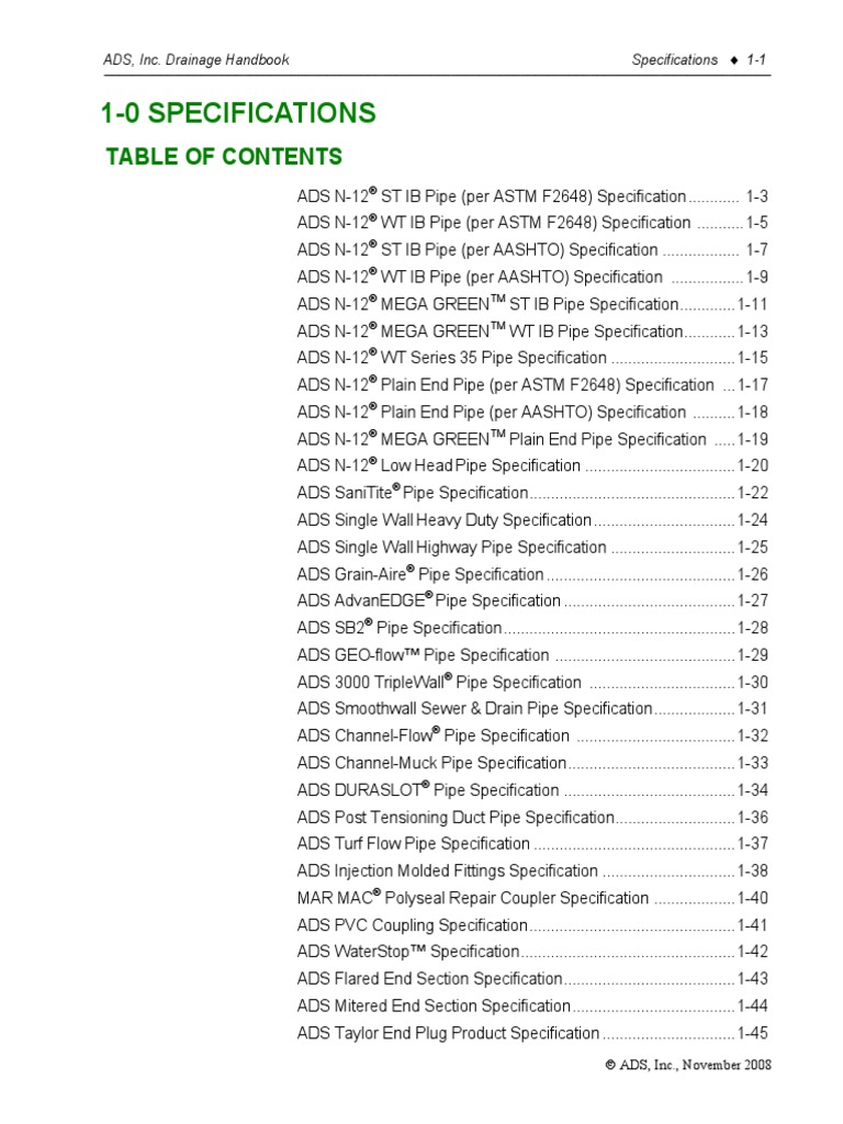 Drainage Handbook Specifications | PDF | Pipe (Fluid Conveyance ...