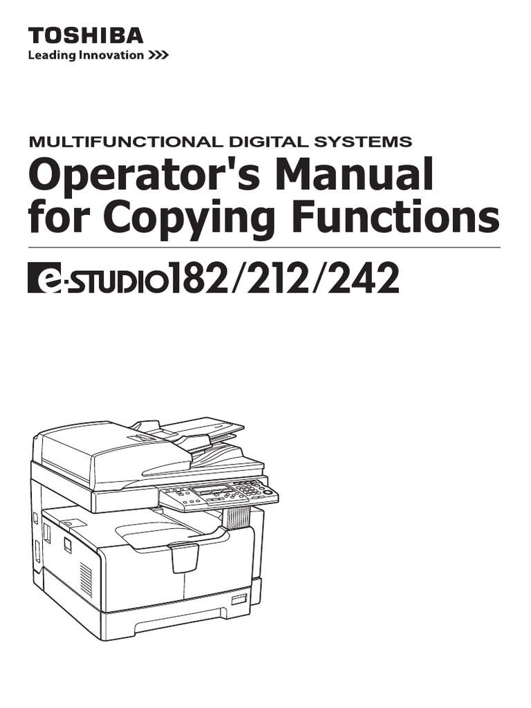 Toshiba E-Studio 182 - Manual | PDF | Image Scanner | Portable Document Format