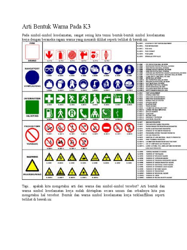Arti Bentuk Warna Pada K3 | PDF