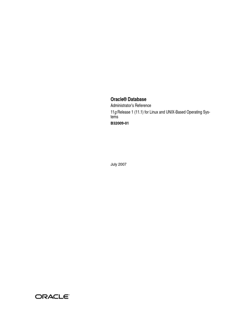 Oracle 11g Administrator S Reference Pdf Oracle Database Oracle Corporation